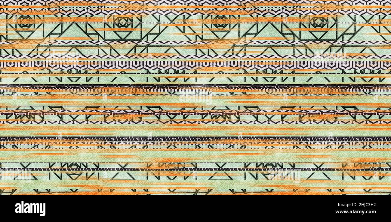 Seamless tribal ethnic stripe grungy border surface pattern design for ...