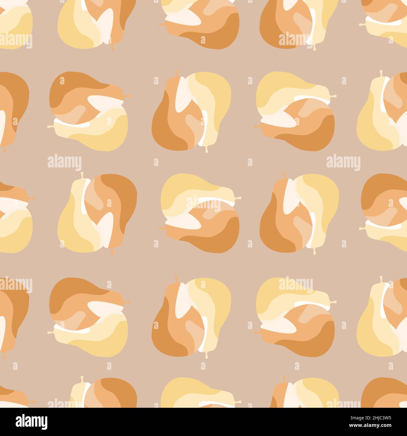 Creative pears seamless pattern. Abstract summer fruit background ...