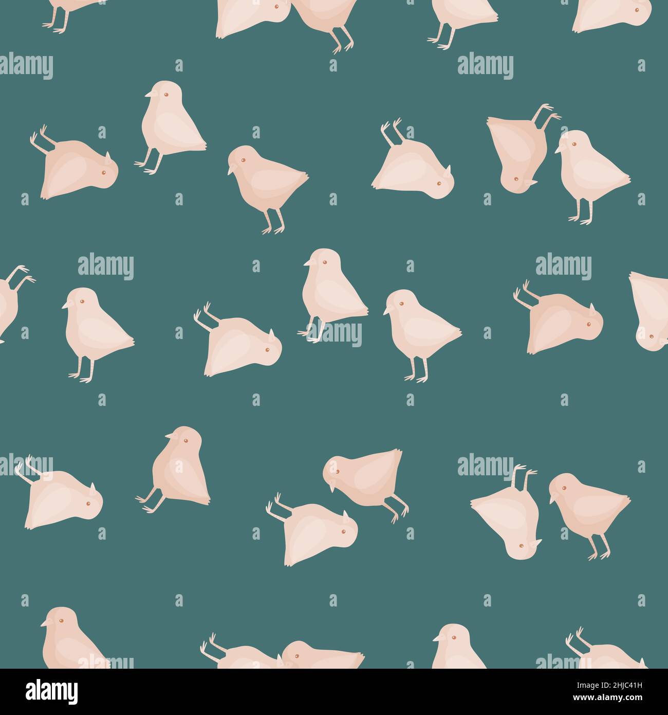 Seamless pattern of chicken. Domestic animals on colorful background ...