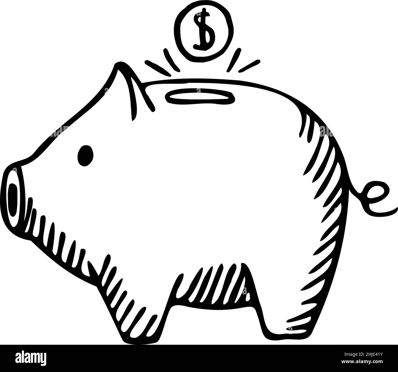 Piggy bank isolated on white background. Box for safe savings, coins ...