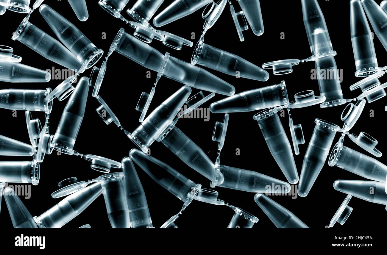 plastic microtubes for medical and scientific genetic research Stock ...