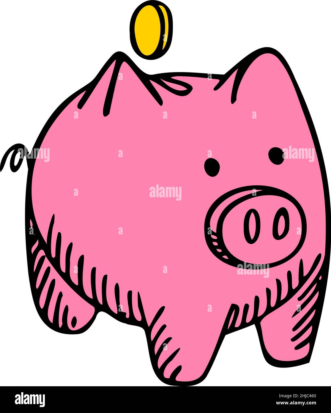 Pink piggy bank isolated on white background. Box for safe savings ...