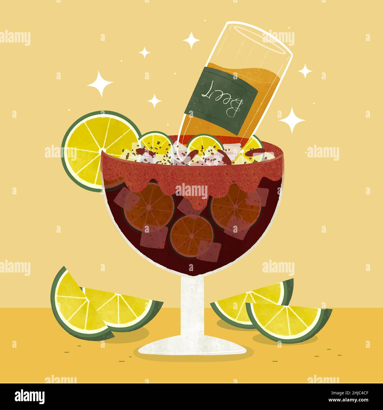 Hand drawn refreshing michelada illustration Vector illustration Stock ...