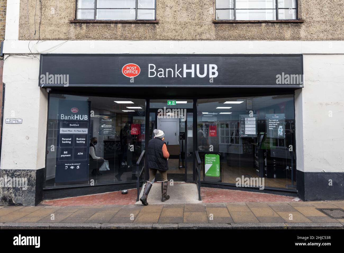 'Bank Hub' opened by the Post Office in Rochford, Essex, to enable ...