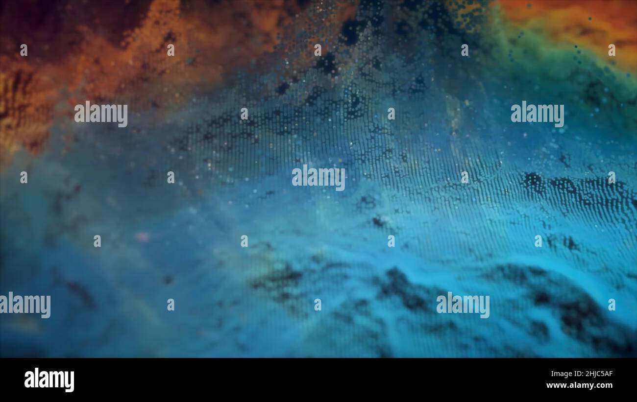 Abstract dot matrix looped in a wave pattern.Reading of smooth ...