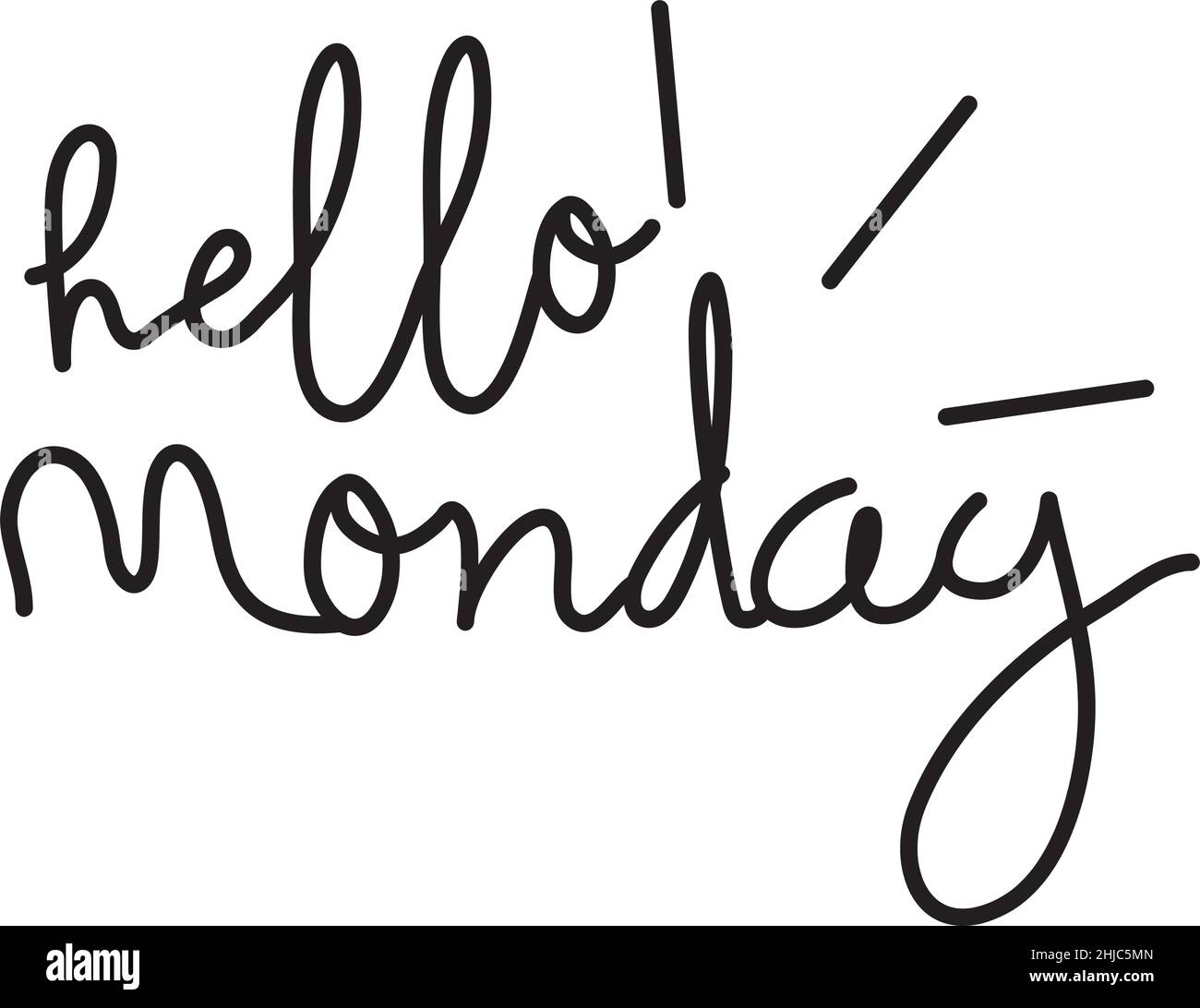 hello monday lettering design on white background Stock Vector Image ...