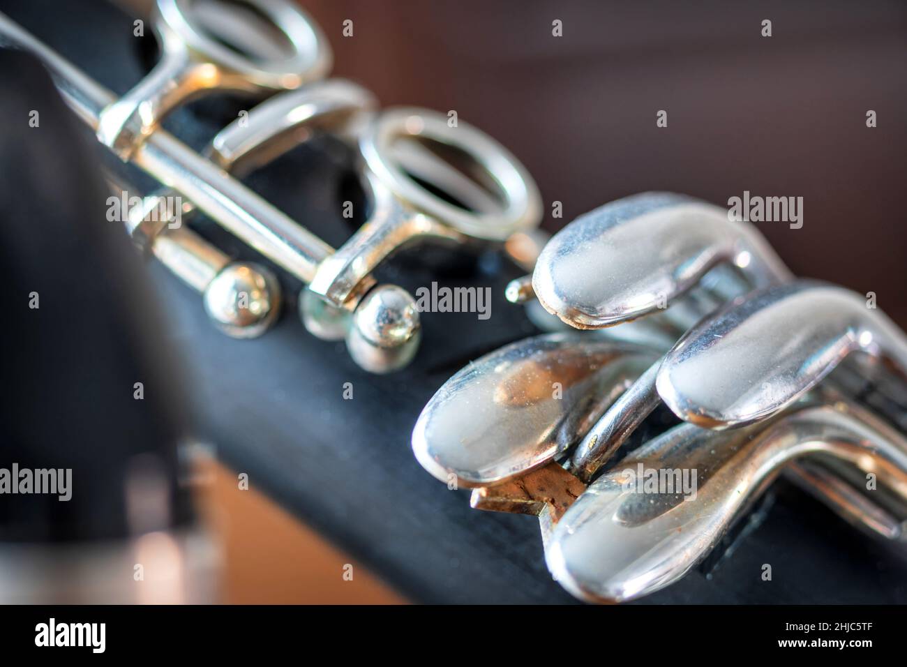 details of clarinet musical instrument closeup Stock Photo - Alamy