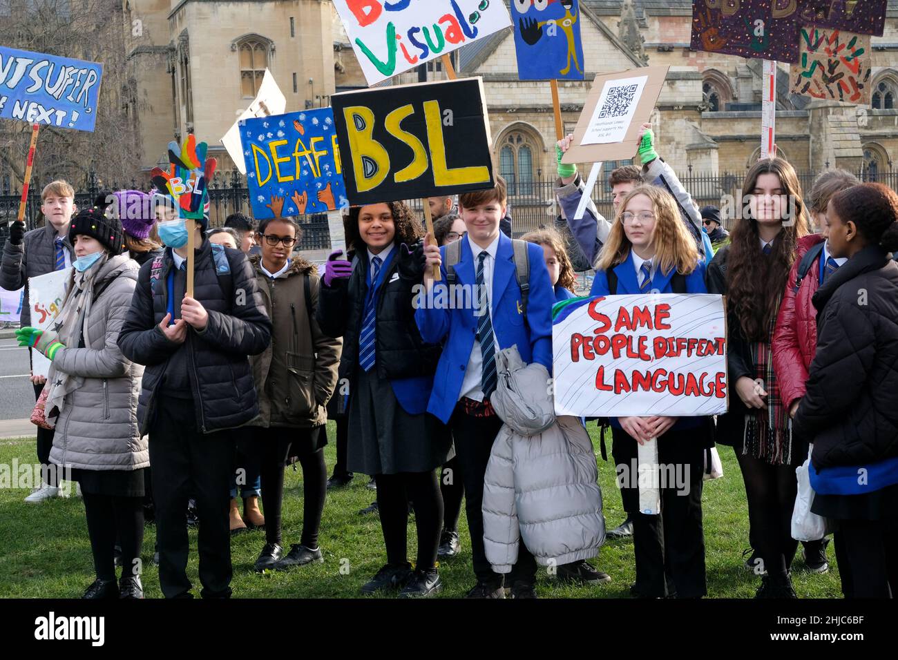 Parliament Square, London, UK. 28th Jan 2022. Protest outside ...