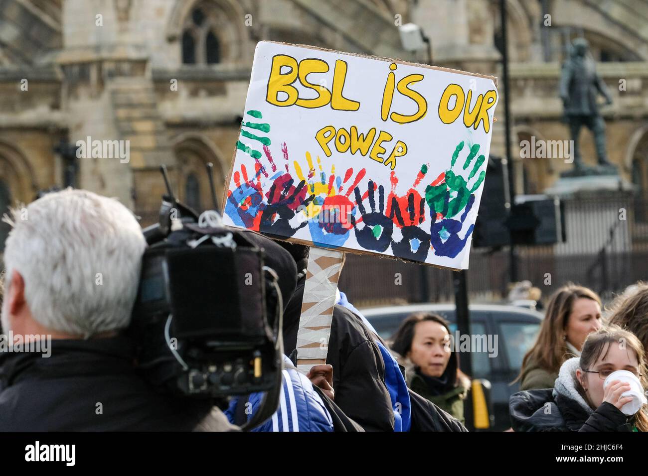Parliament Square, London, UK. 28th Jan 2022. Protest outside ...