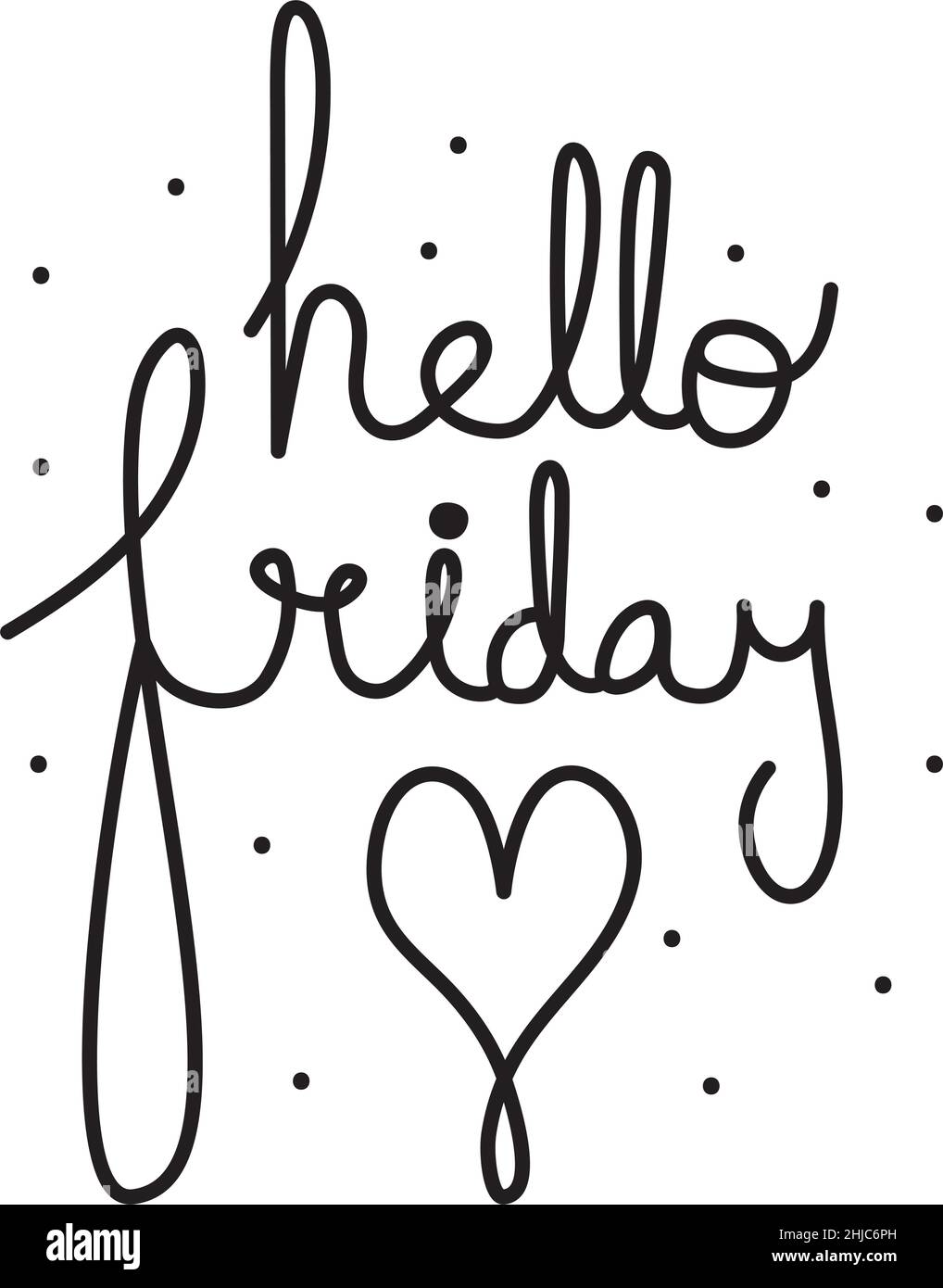 hello friday lettering design on white background Stock Vector Image ...
