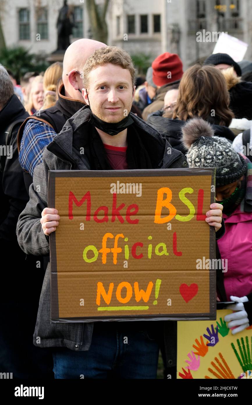 Parliament Square, London, UK. 28th Jan 2022. Protest outside ...