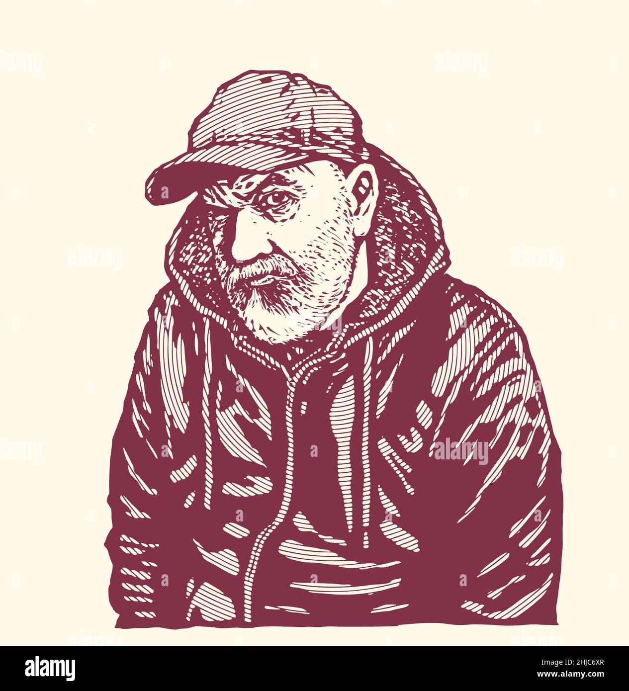 Suspicious man in cap Stock Vector Images - Alamy