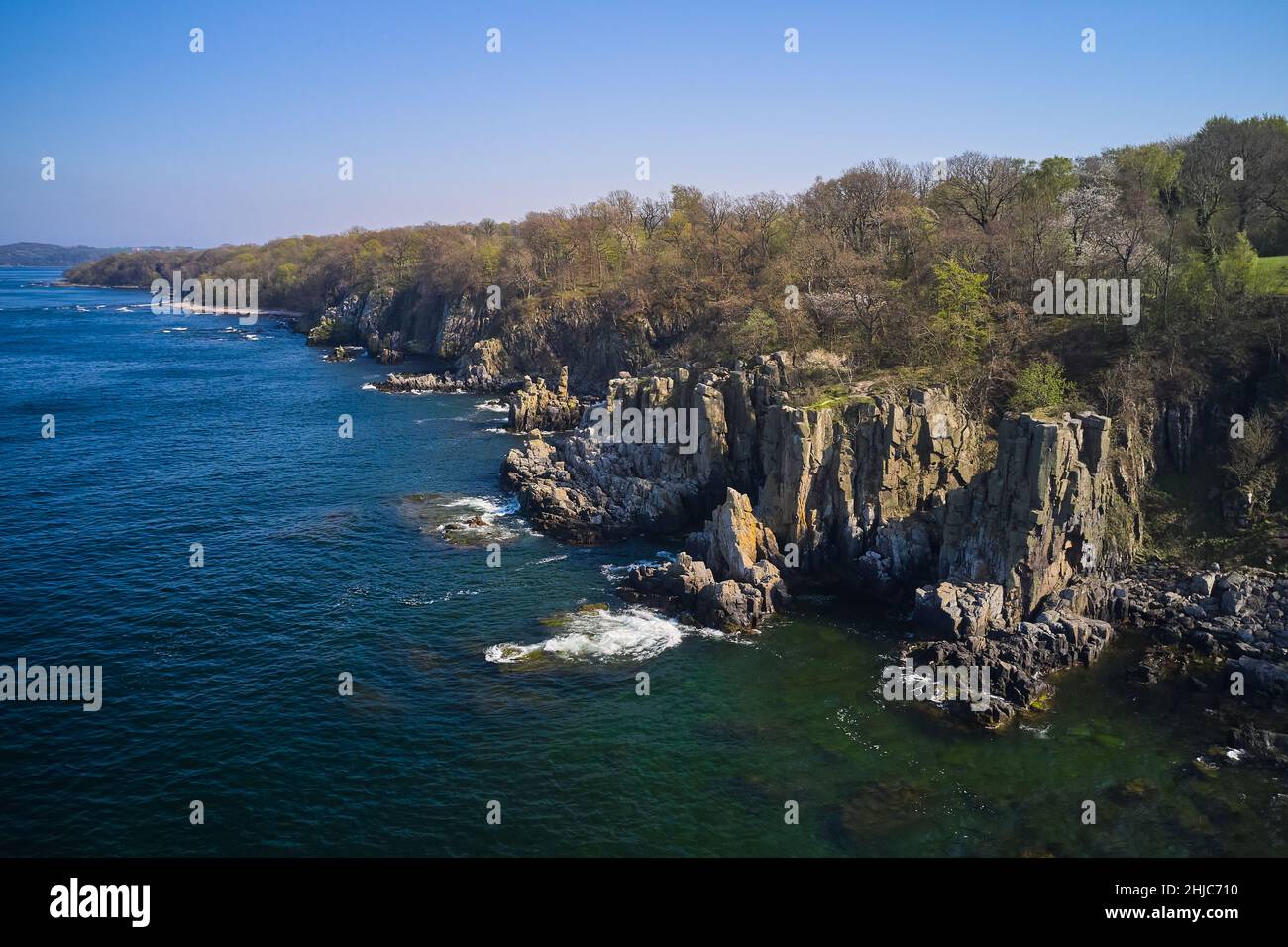 big rocks and tress by the ocean in denmark Stock Photo - Alamy