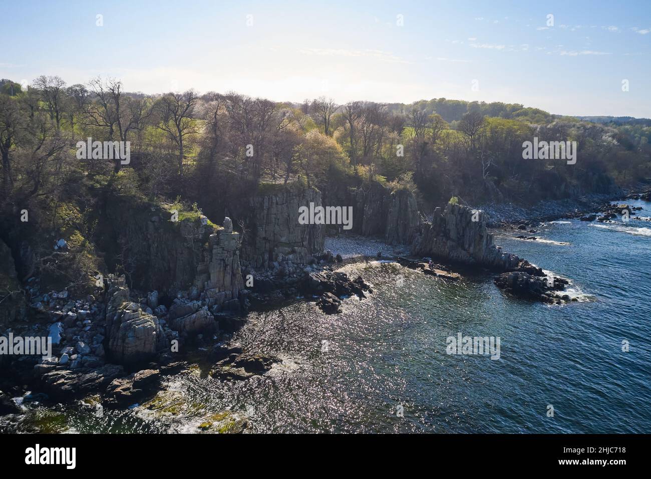 big rocks and tress by the ocean in denmark Stock Photo - Alamy