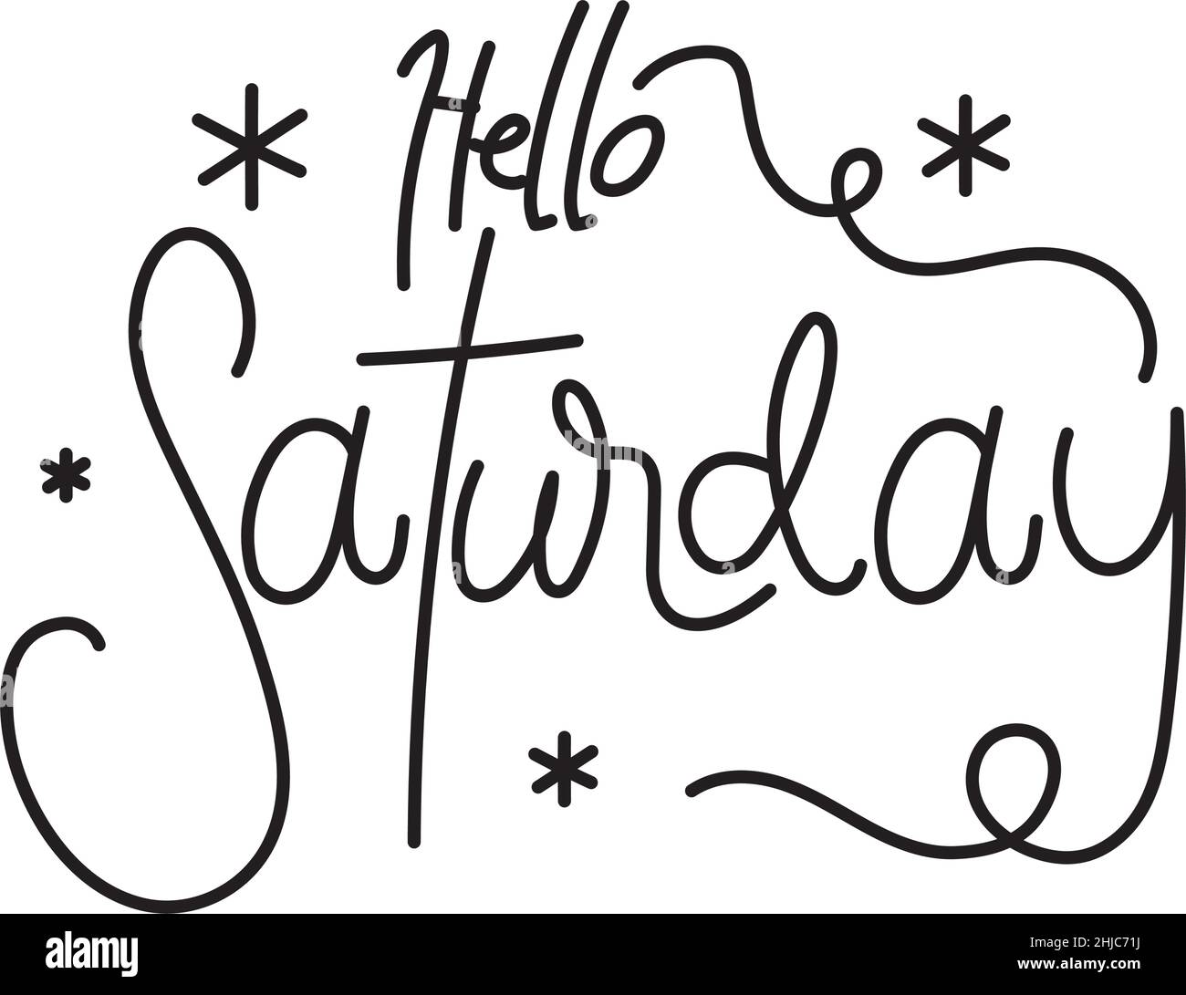 hello saturday lettering design on white background Stock Vector Image ...