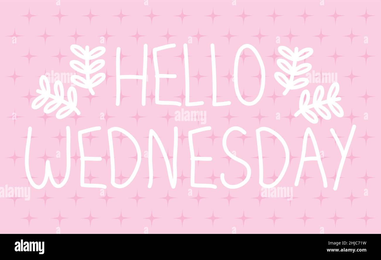 hello wednesday design with leaves around Stock Vector Image & Art - Alamy