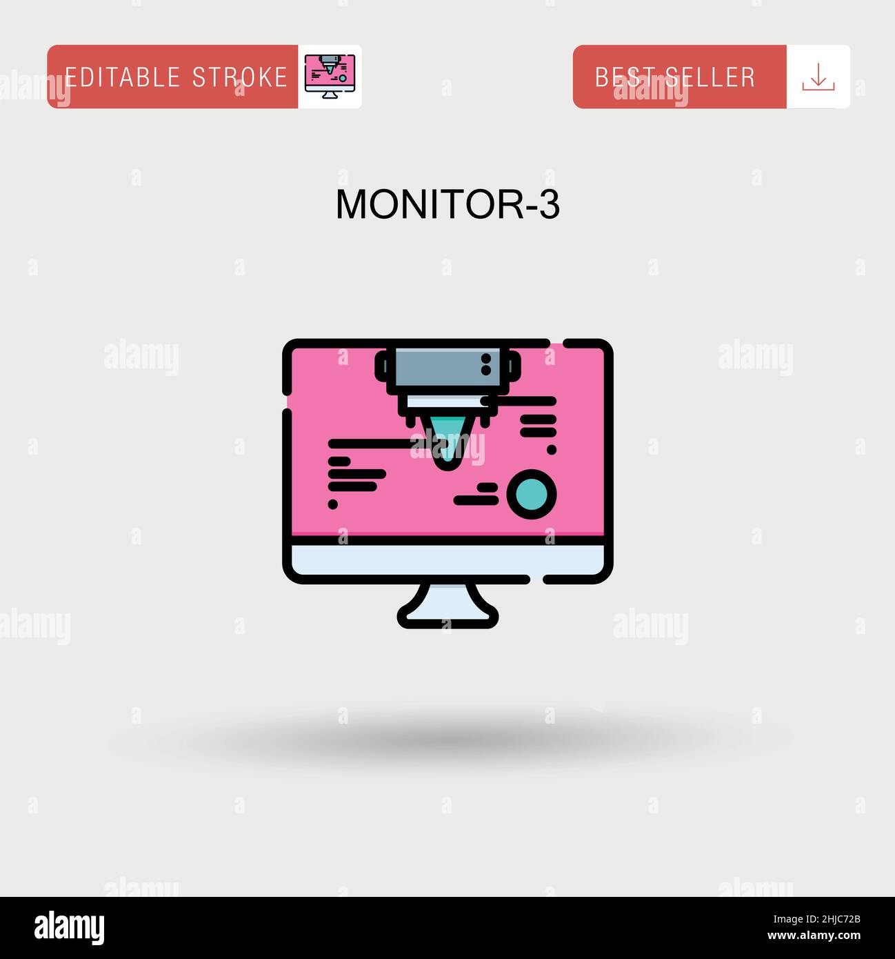 Monitor-3 Simple vector icon Stock Vector Image & Art - Alamy