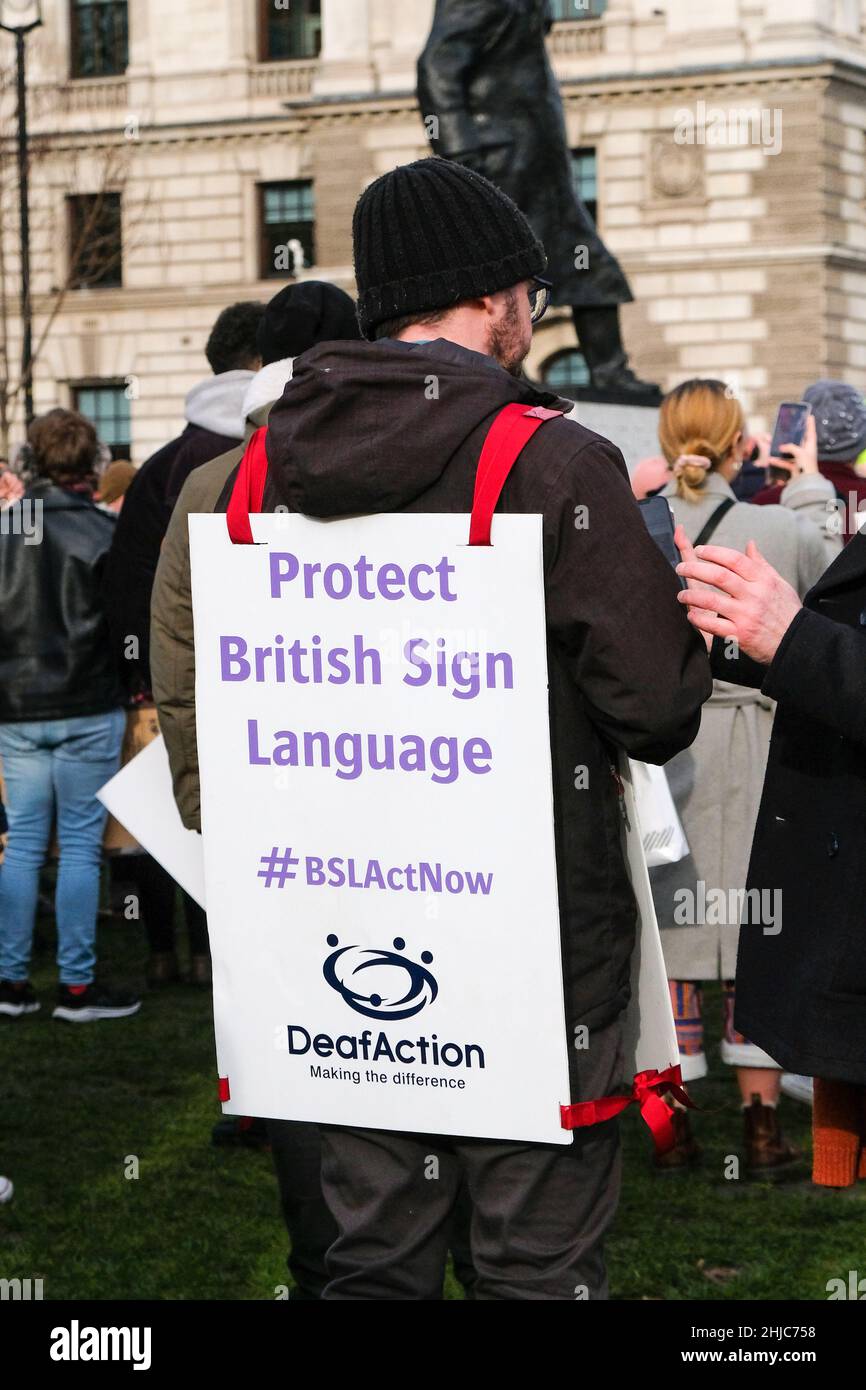 Parliament Square, London, UK. 28th Jan 2022. Protest outside ...