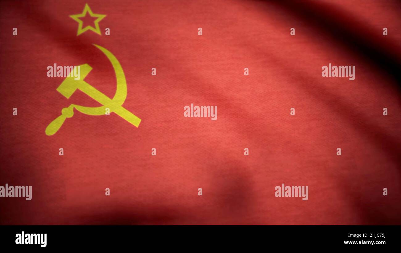 Soviet Union flag waving. USSR flag waving animation Stock Photo - Alamy