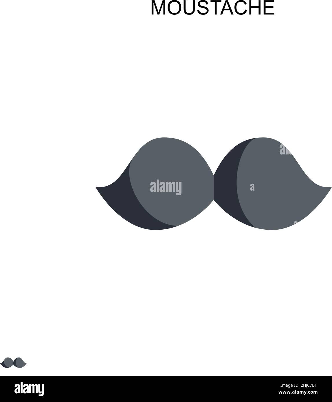 Moustache Simple vector icon. Illustration symbol design template for ...