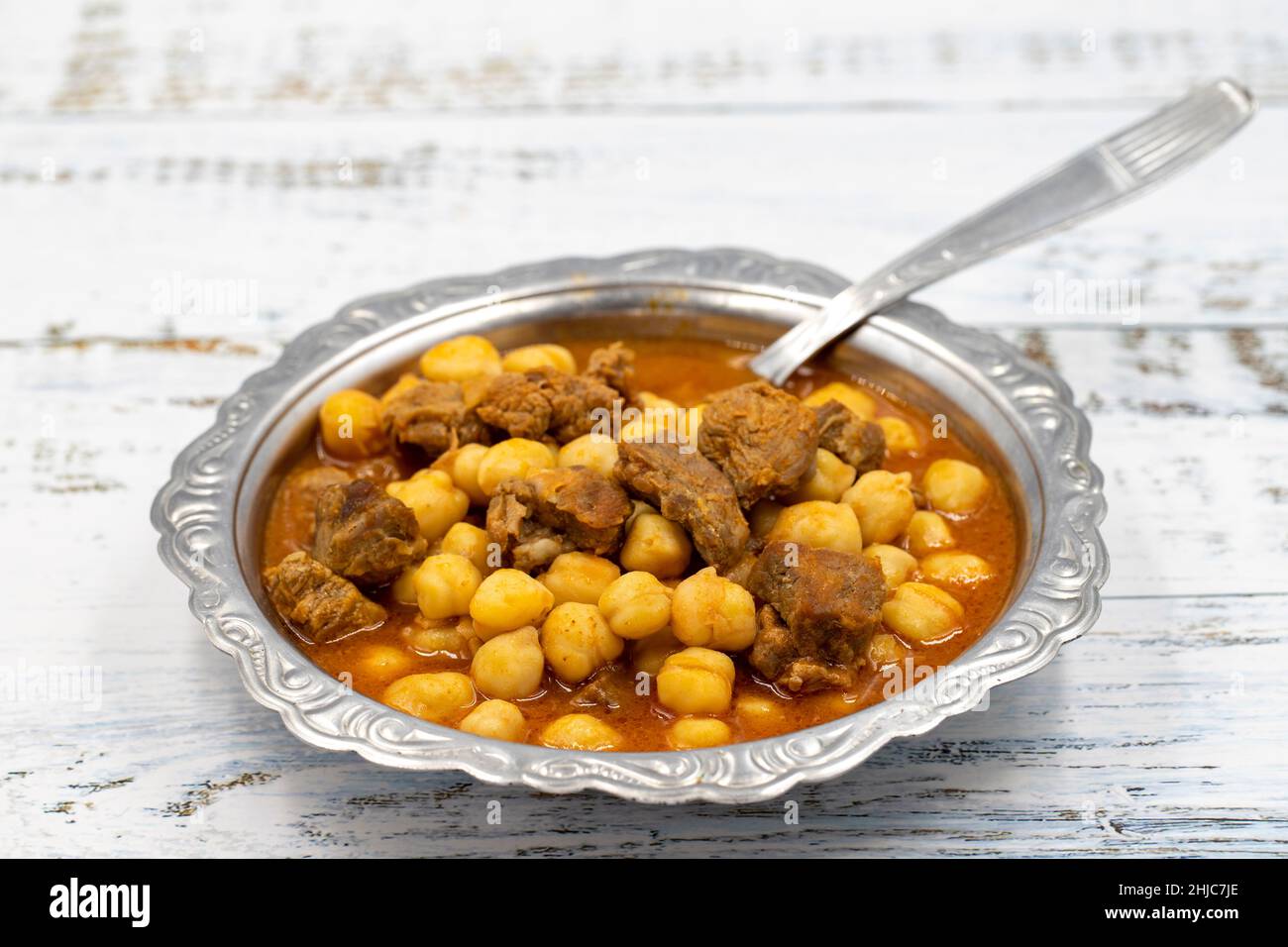 Traditional delicious Turkish foods; Turkish Food Chickpeas with Meat ...