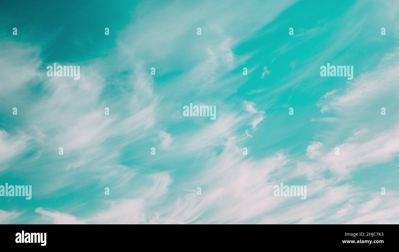 Fluffy Clouds Cloud Sky Blue Moving In Blue Cloudy Sky With Fluffy ...