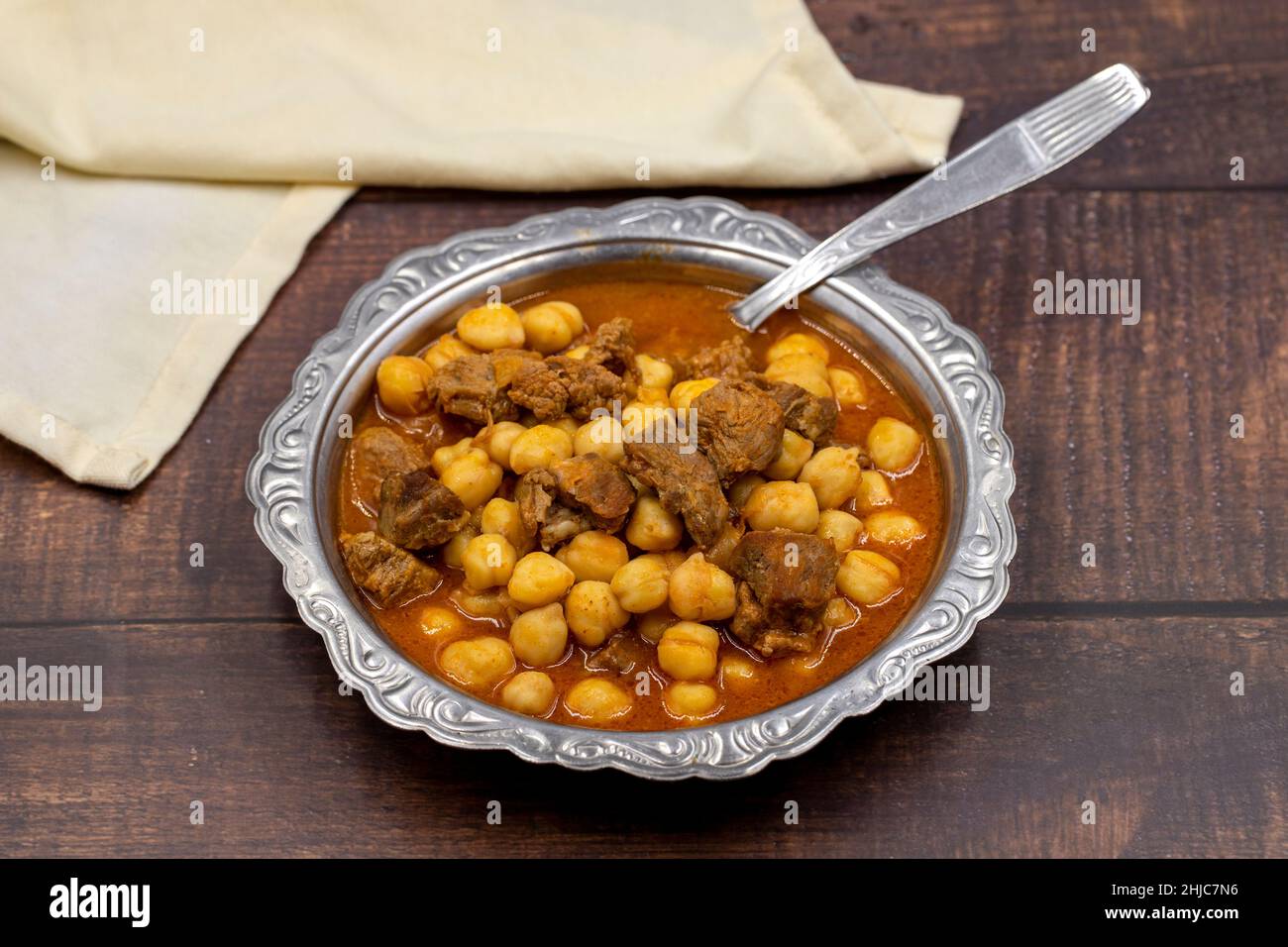 Traditional delicious Turkish foods; Turkish Food Chickpeas with Meat ...