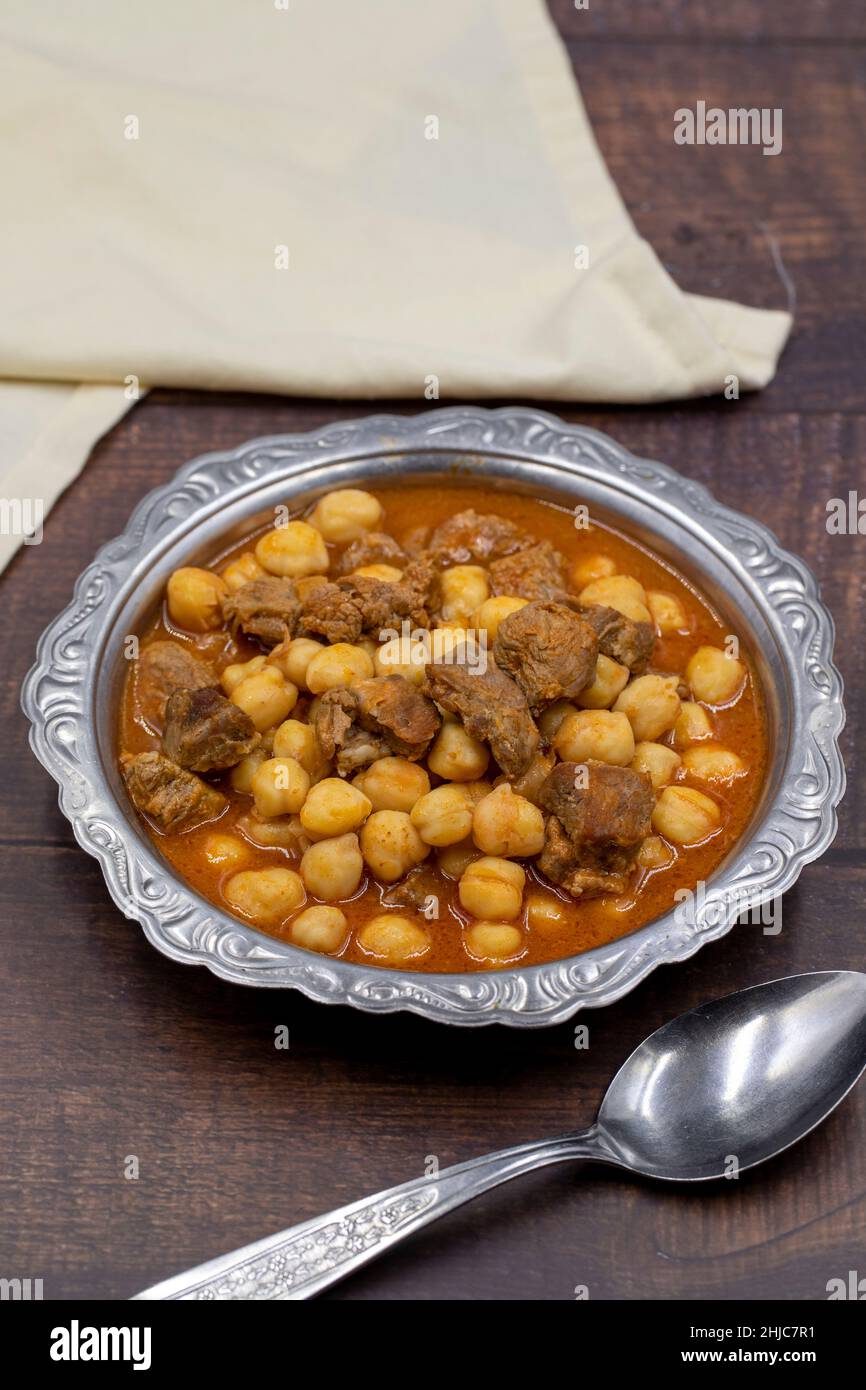 Traditional delicious Turkish foods; Turkish Food Chickpeas with Meat ...