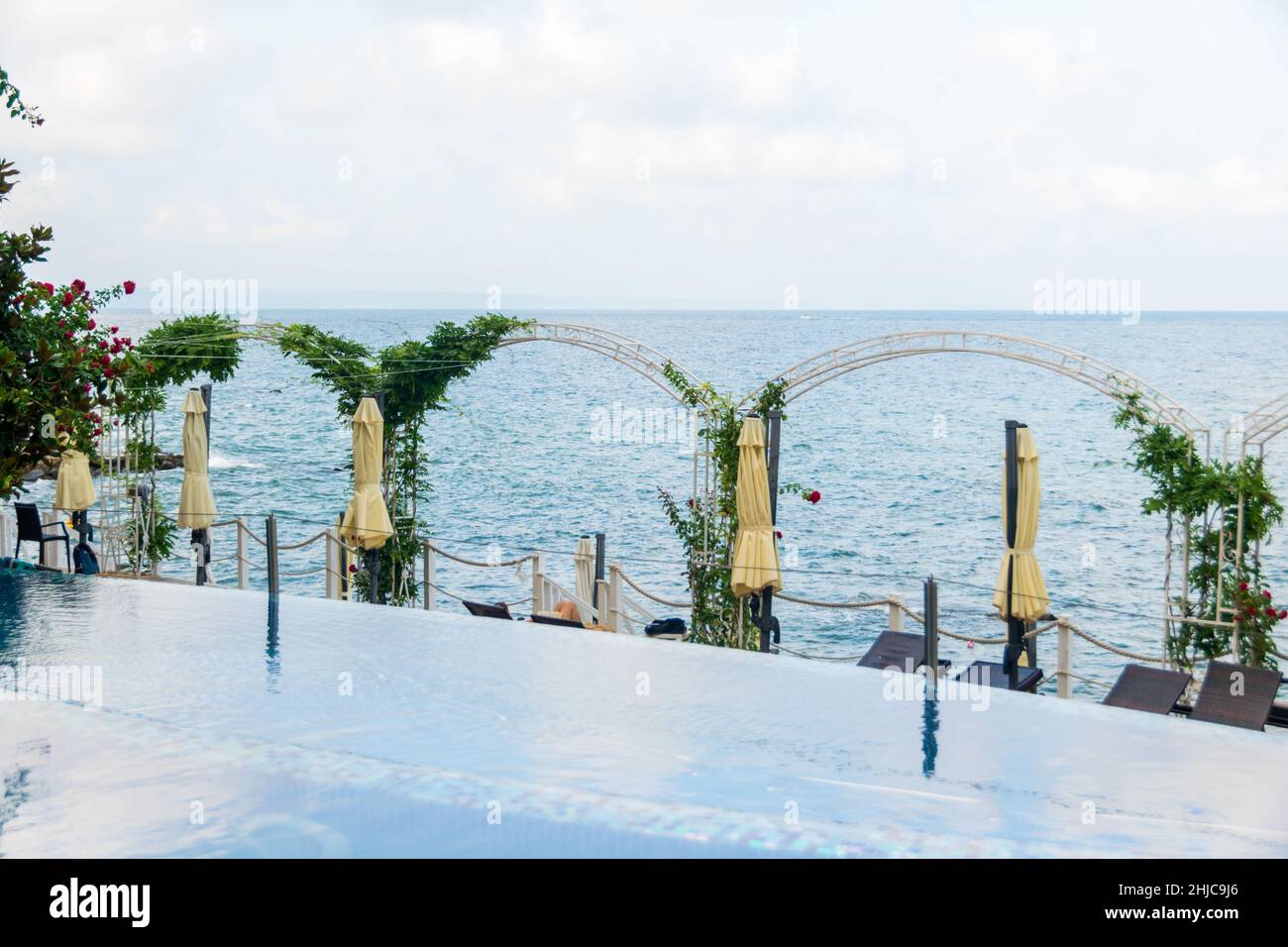 Infinity pool at the Black Sea in Varna, Bulgaria Stock Photo - Alamy