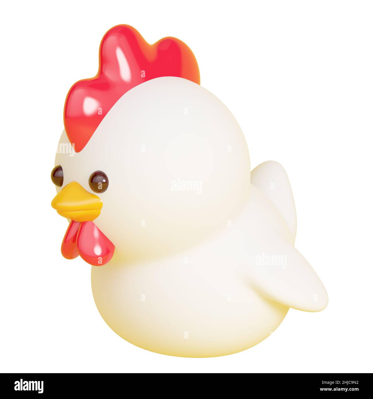 Chicken isolated on white background. 3d rendering Stock Photo - Alamy