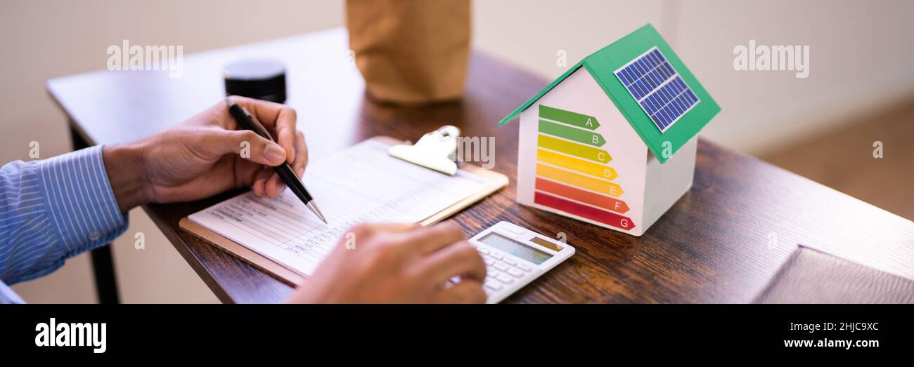 Energy Efficient Property Report. House Environment Rating Stock Photo ...