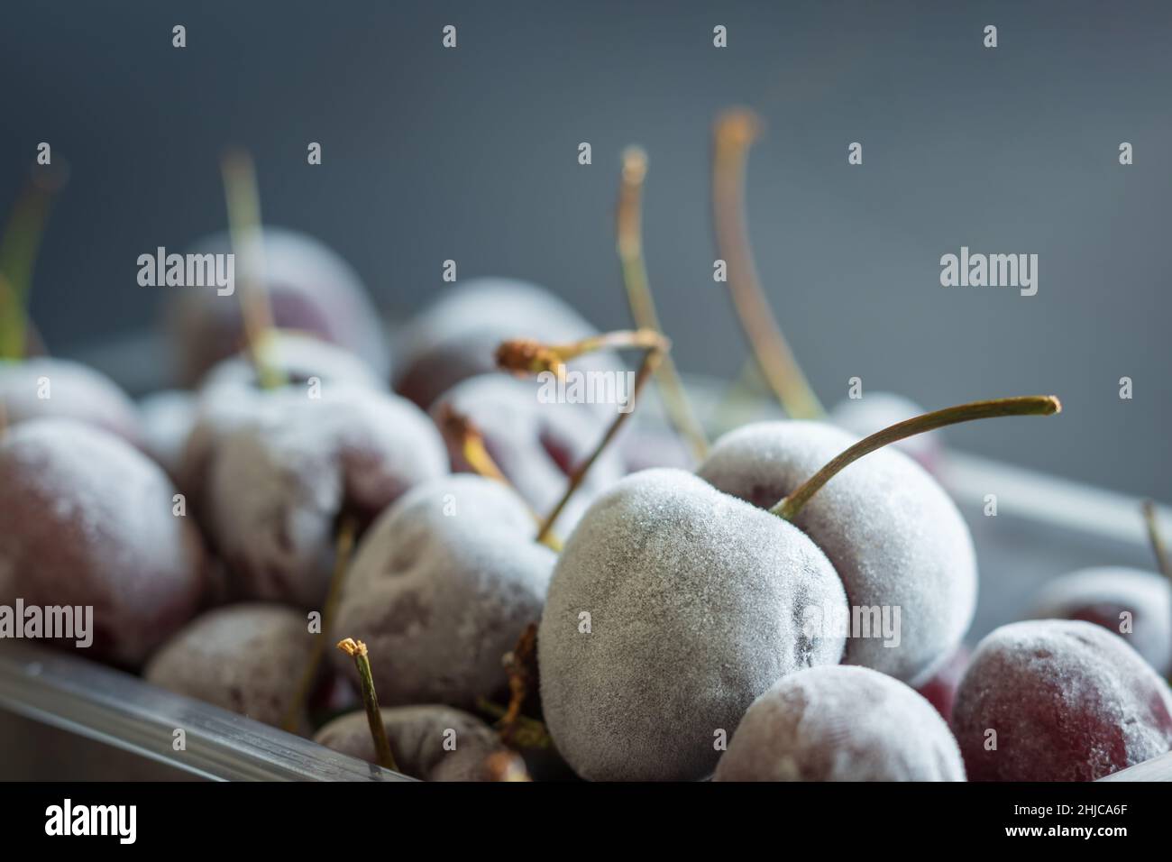 frozen cherries close up with frost Stock Photo - Alamy
