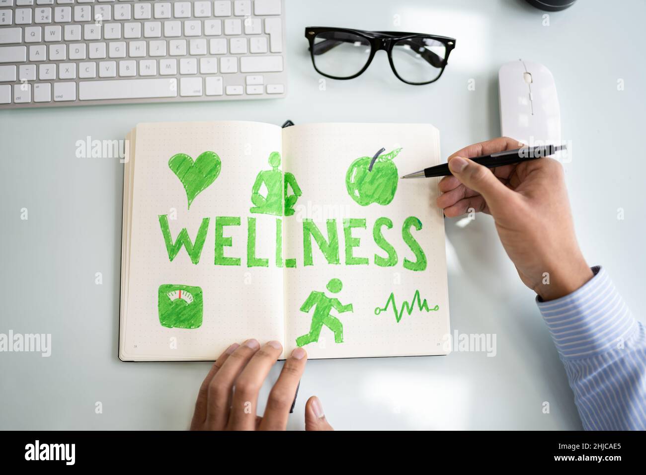 Corporate Mind And Body Wellness Drawing In Office Stock Photo - Alamy