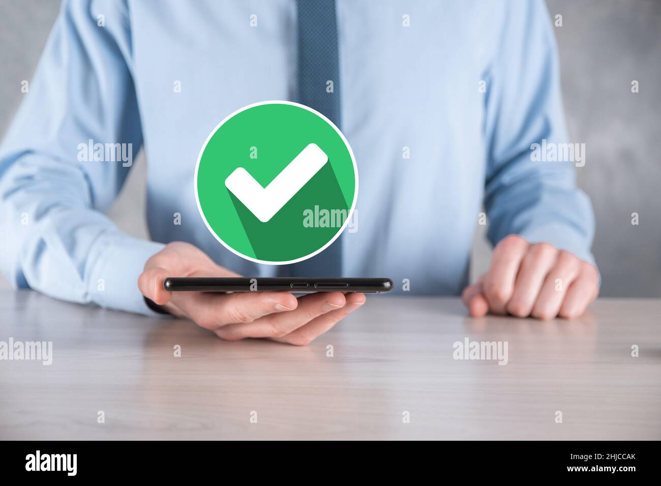 Hand holds green icon Check mark,Check Mark Sign, Tick Icon,right sign ...