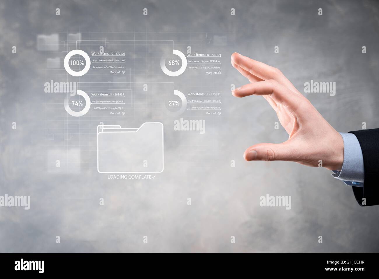 Business developer hand using board framework on virtual modern ...