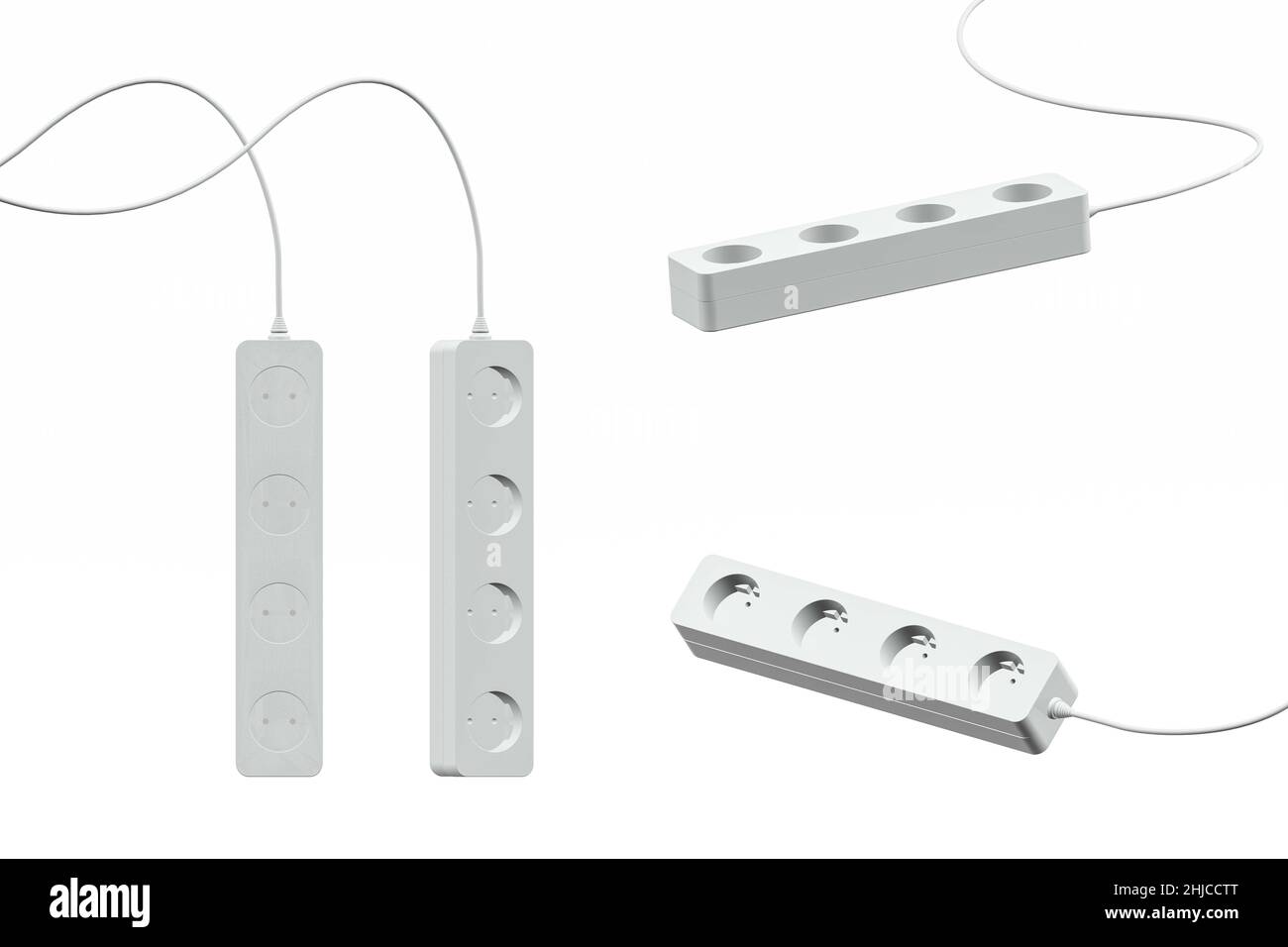 Power strip mockup isolated on white background - 3d render Stock Photo ...