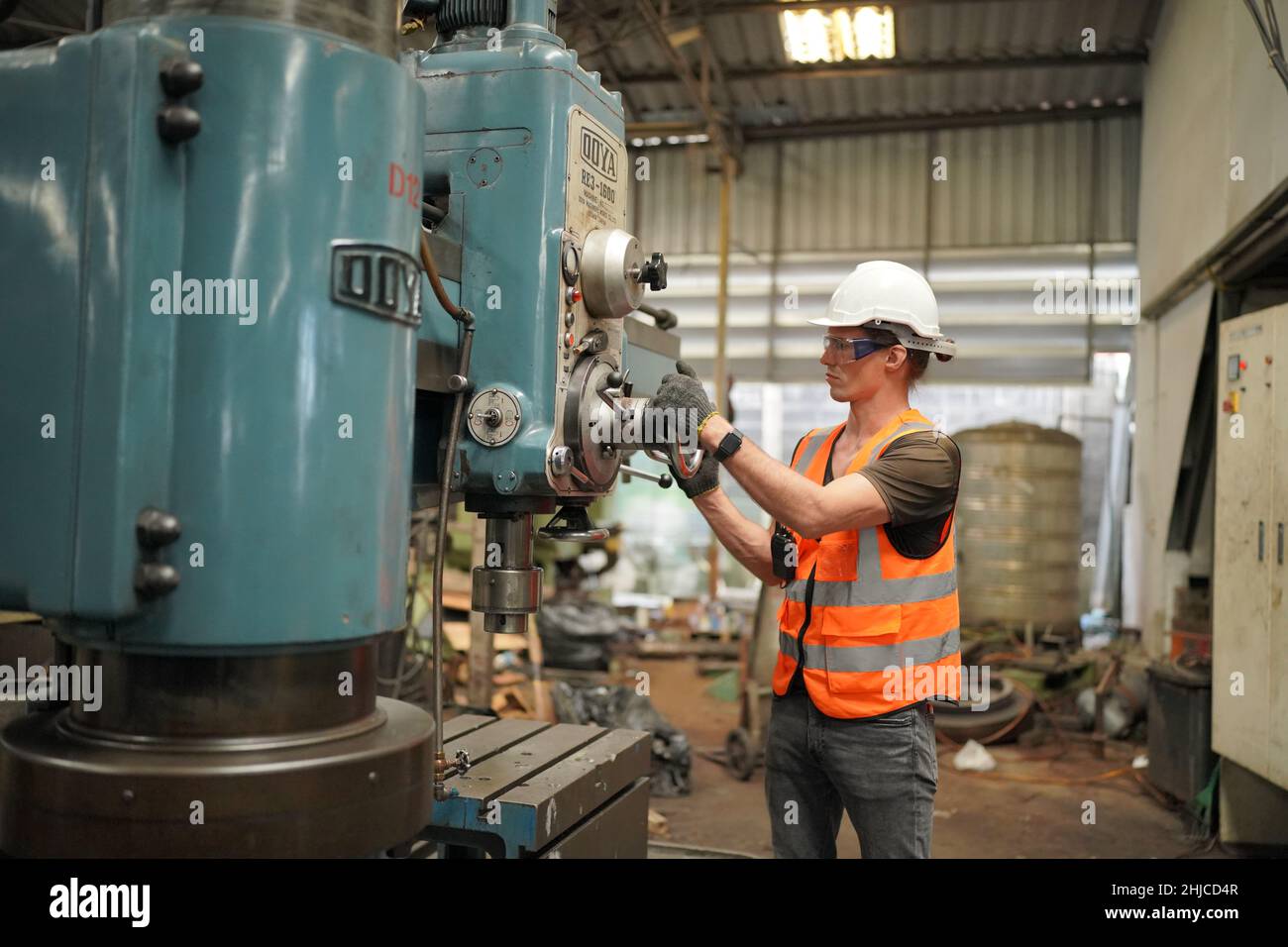 Industrial Engineers in Hard Hats.Work at the Heavy Industry Manufacturing Factory.industrial ...