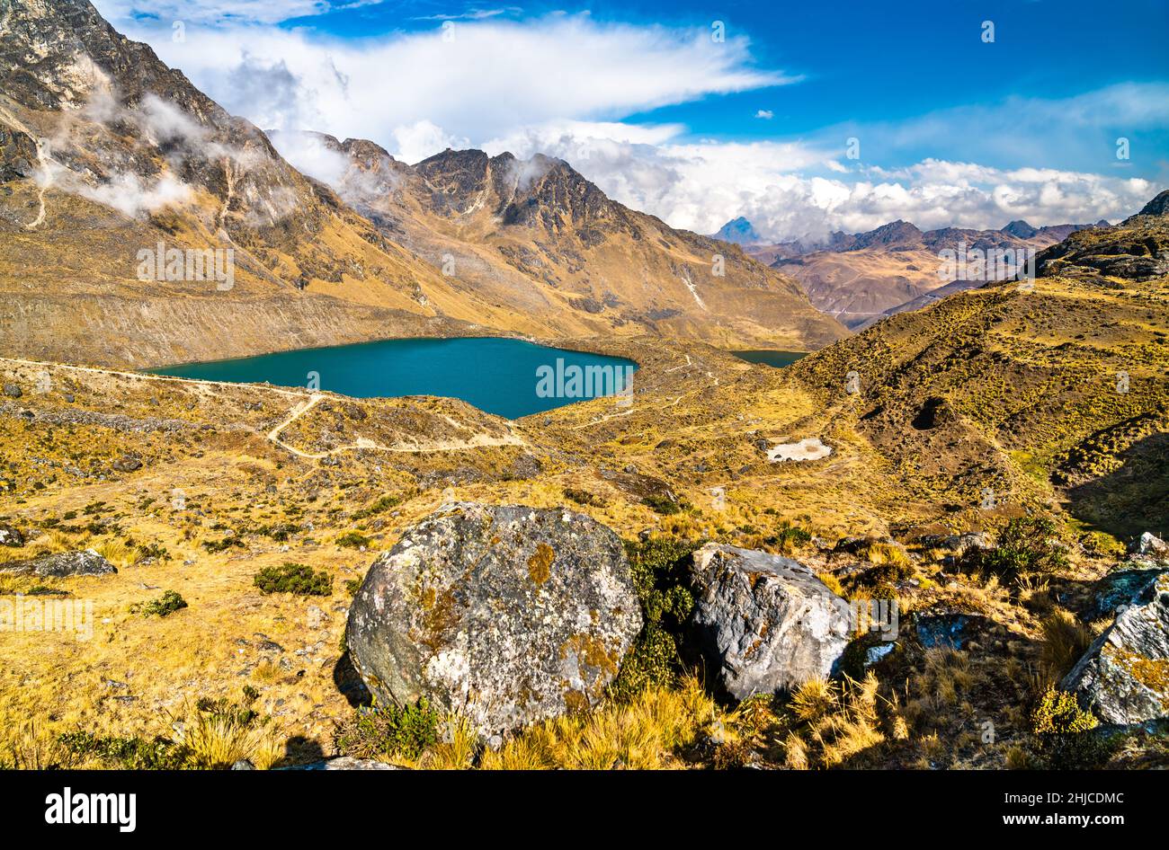 Lake huaytapallana mountain range in hi-res stock photography and ...