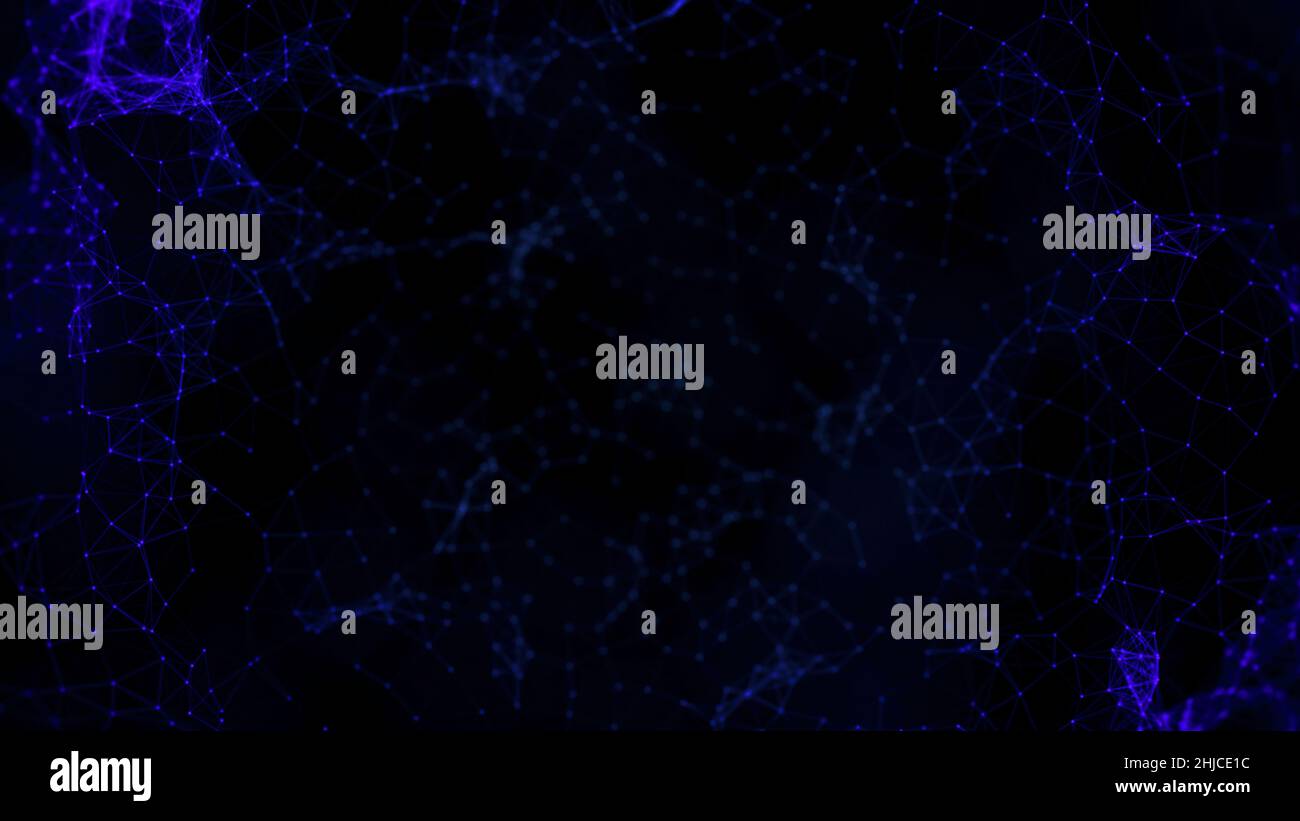 Abstract neural connections on black background. Animation. Moving ...