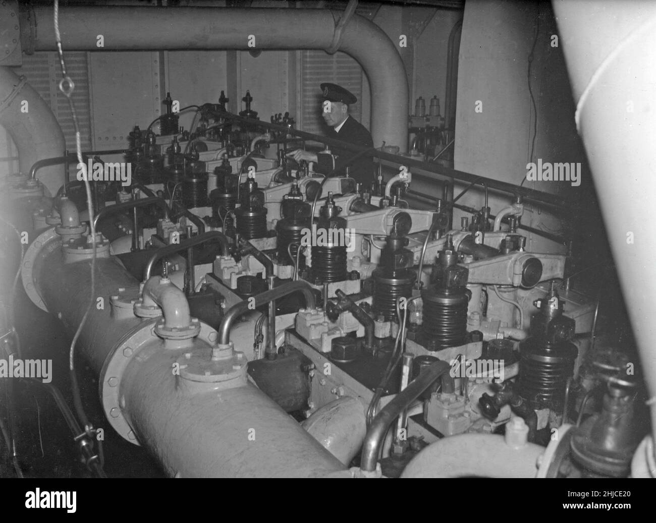 Winter at sea in the 1940s. Pictured the swedish icebreaker Ymer ...