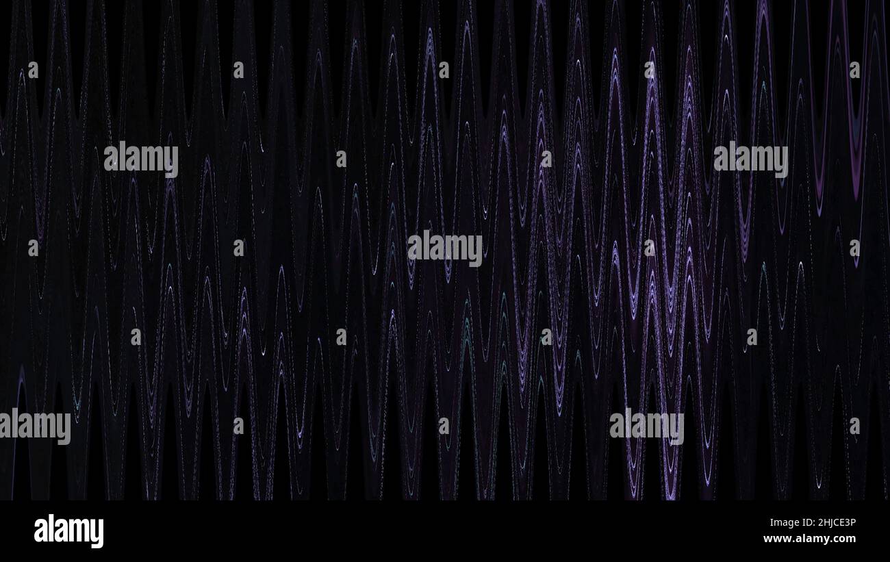 Abstract wavy lines move and shine on black background. Animation ...