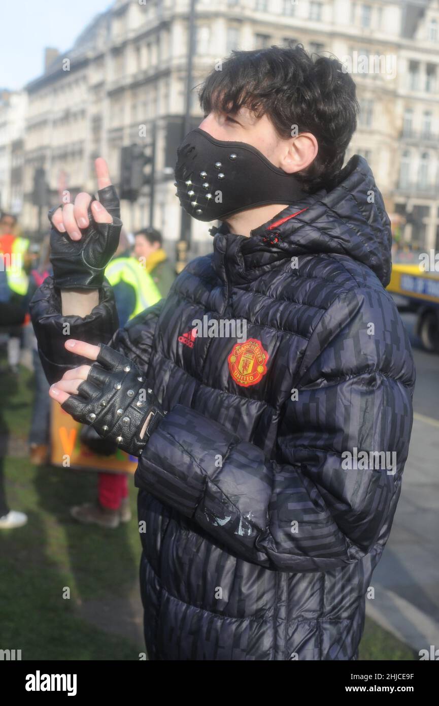 London, UK. 28th Jan, 2022. British Sign Language BSL bill supporters ...