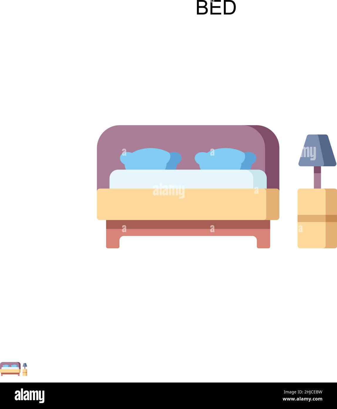 Bed Simple vector icon. Illustration symbol design template for web ...