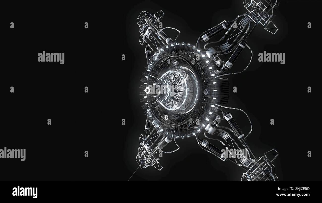 Abstract round animation, hi-tech stylization with circles. Futuristic ...