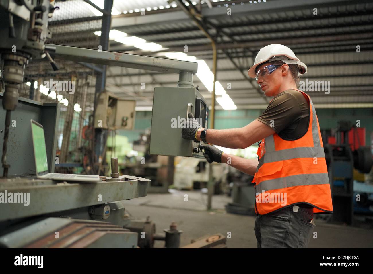 Industrial Engineers in Hard Hats.Work at the Heavy Industry ...