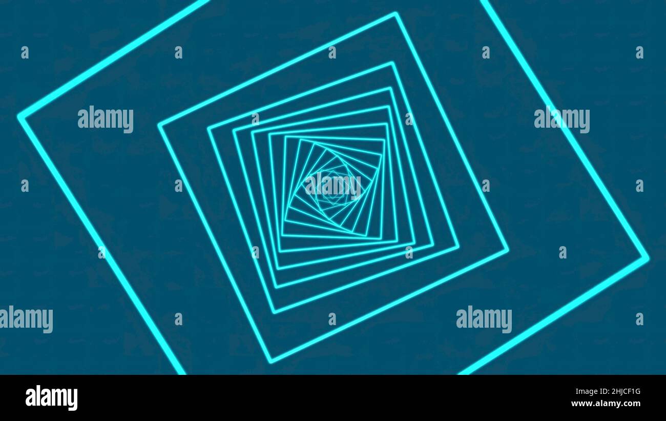 Abstract animation with rotating on a blue background computer renderer ...