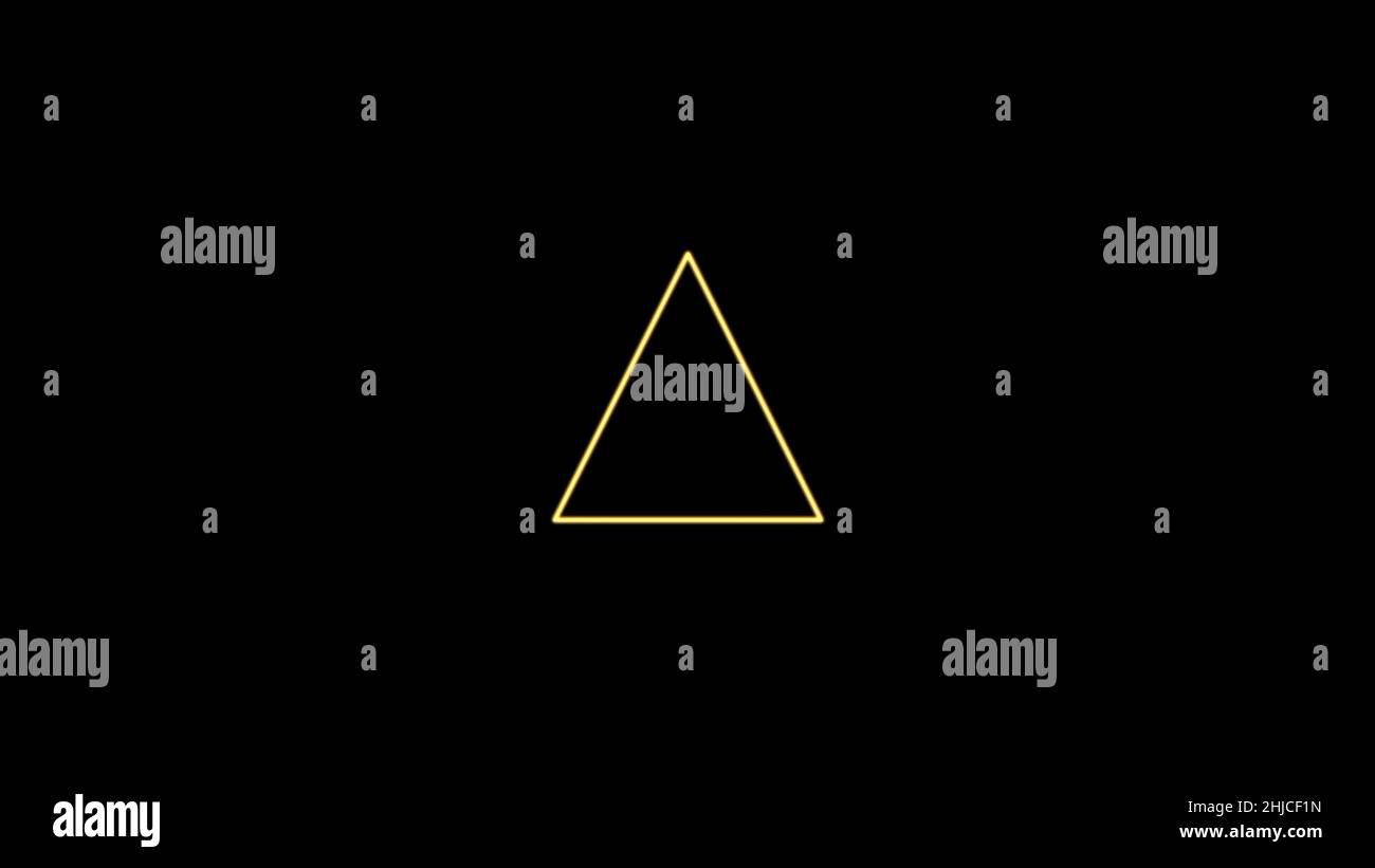 Abstract animation with rotating triangles on a black background ...