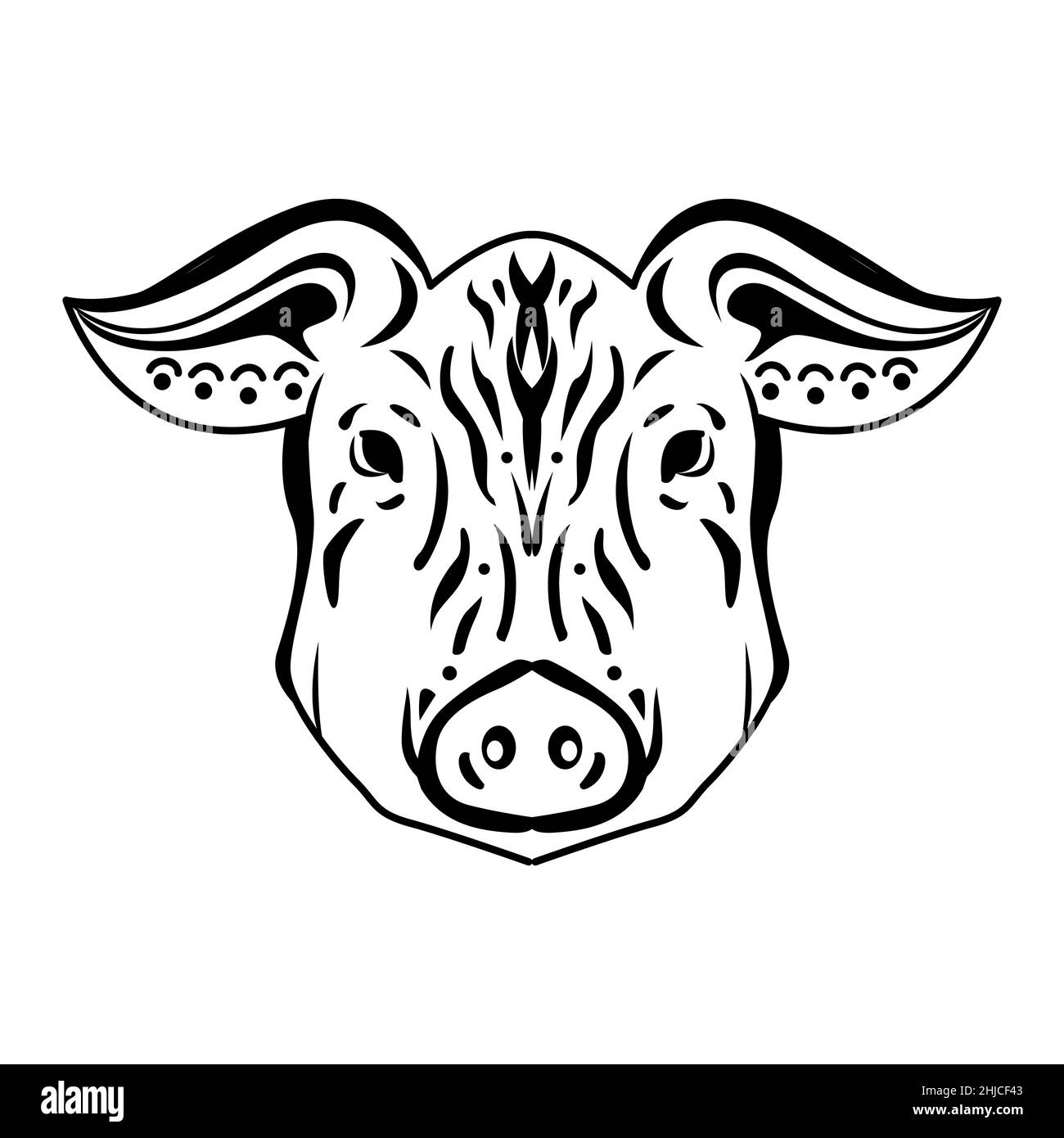 Pig face isolated on white background Stock Vector Image & Art - Alamy