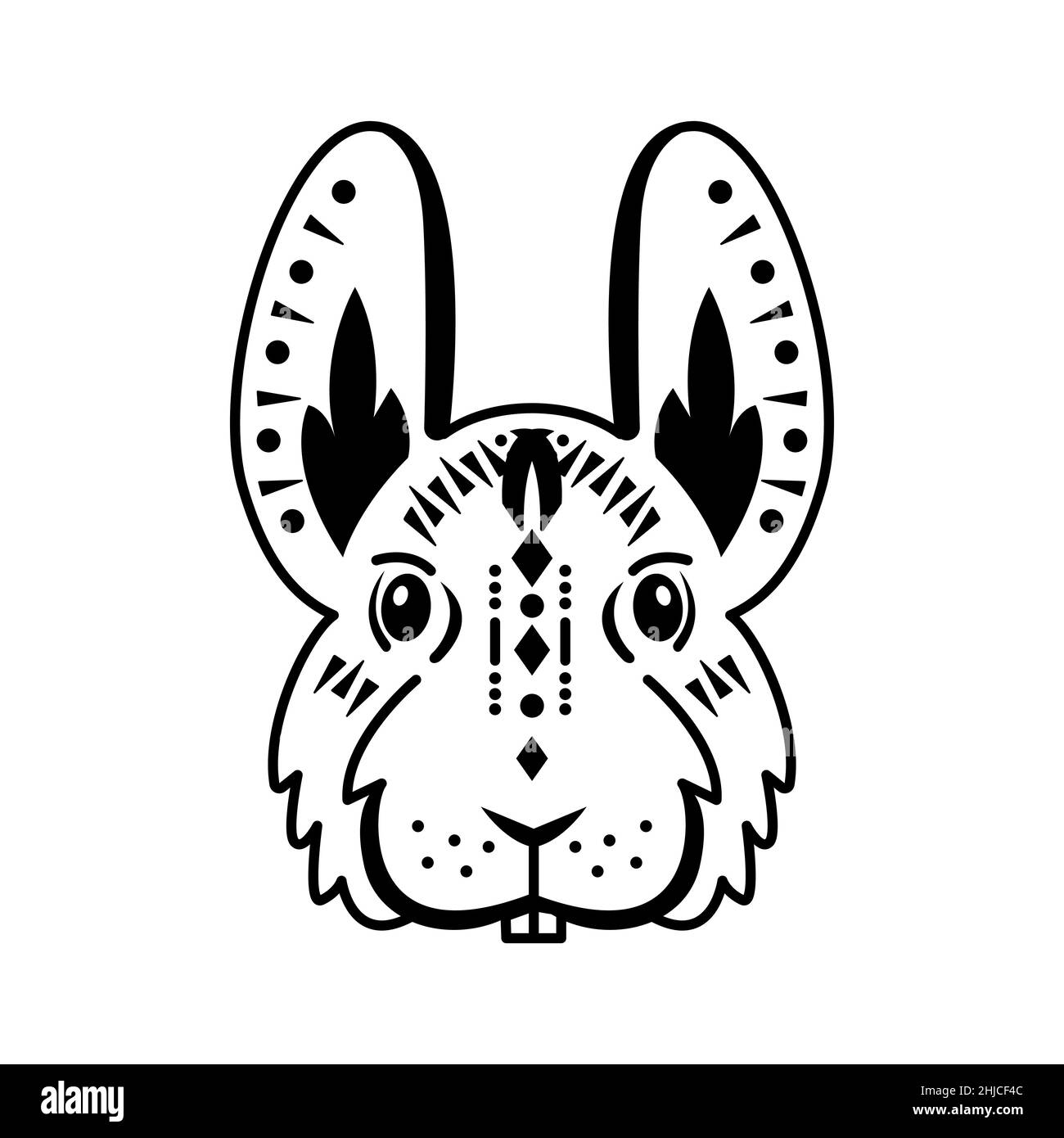 Rabbit face isolated on white background Stock Vector Image & Art - Alamy