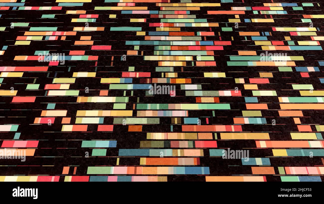 Abstract colorful different segments flowing on black background ...